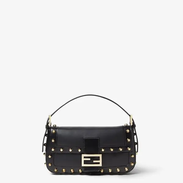 Fendi Baguette® 26424 Black Nappa Leather Bag With Studs - [black]